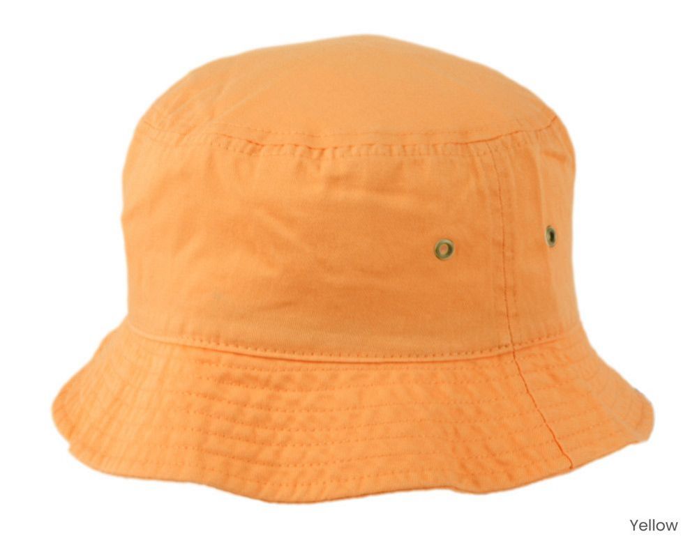 6 pieces Plain Cotton Spring/summer Bucket Hats Assorted Yellow ...