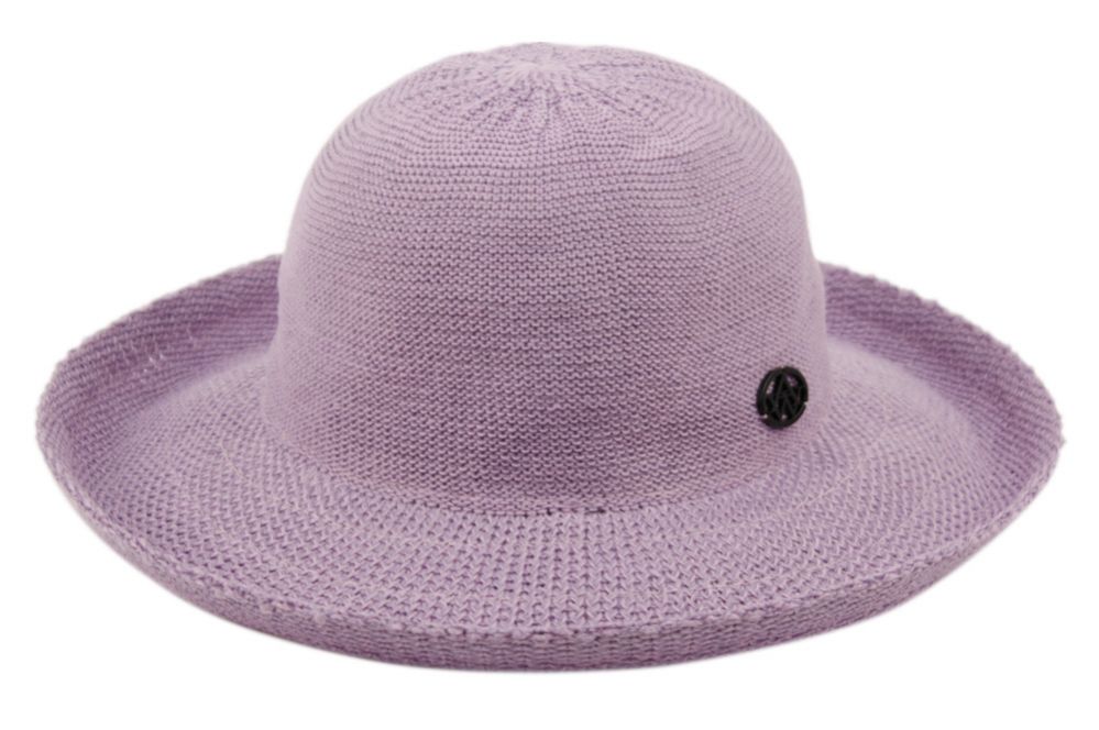 6 pieces Wide Brim Sun Bucket Hats With Roll Up Edge Lavender - Bucket ...