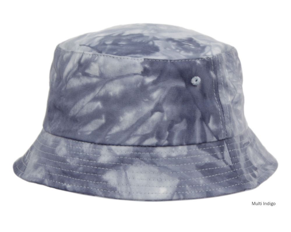 6 pieces Tie Dye Multi Color Cotton Bucket Hats Multi Indigo - Bucket ...