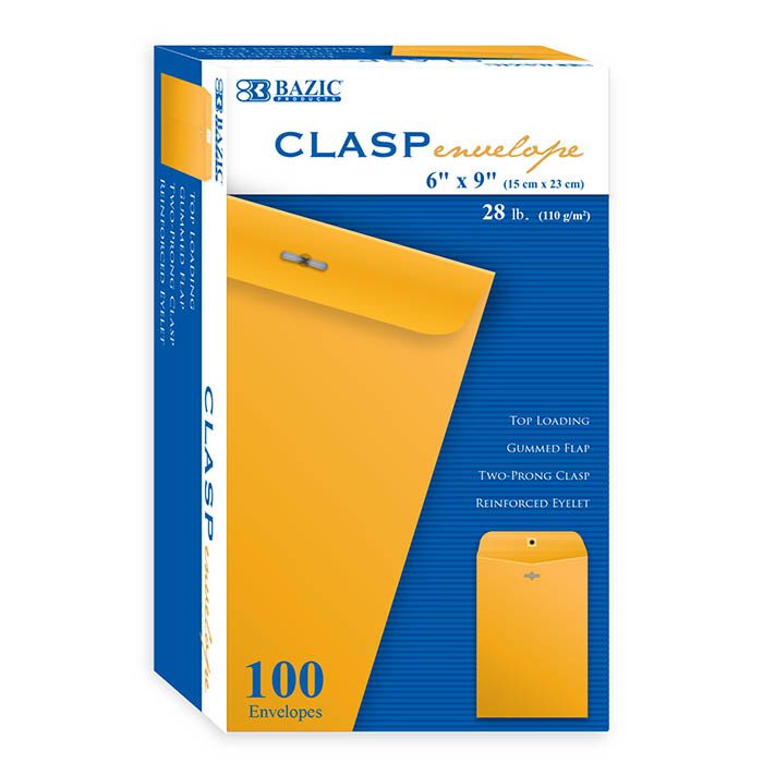 10 pieces 6" X 9" Clasp Envelope (100/box) - Envelopes - at ...