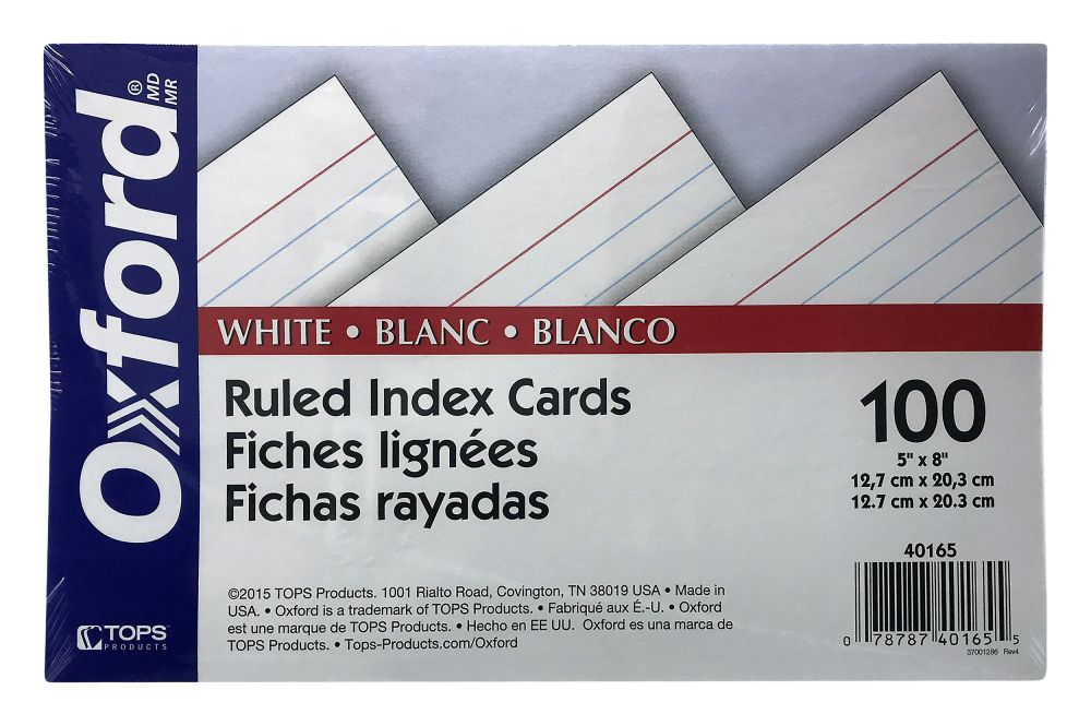 40 Wholesale Index Cards 5x8 Ruled 100 Ct At Wholesalesockdeals
