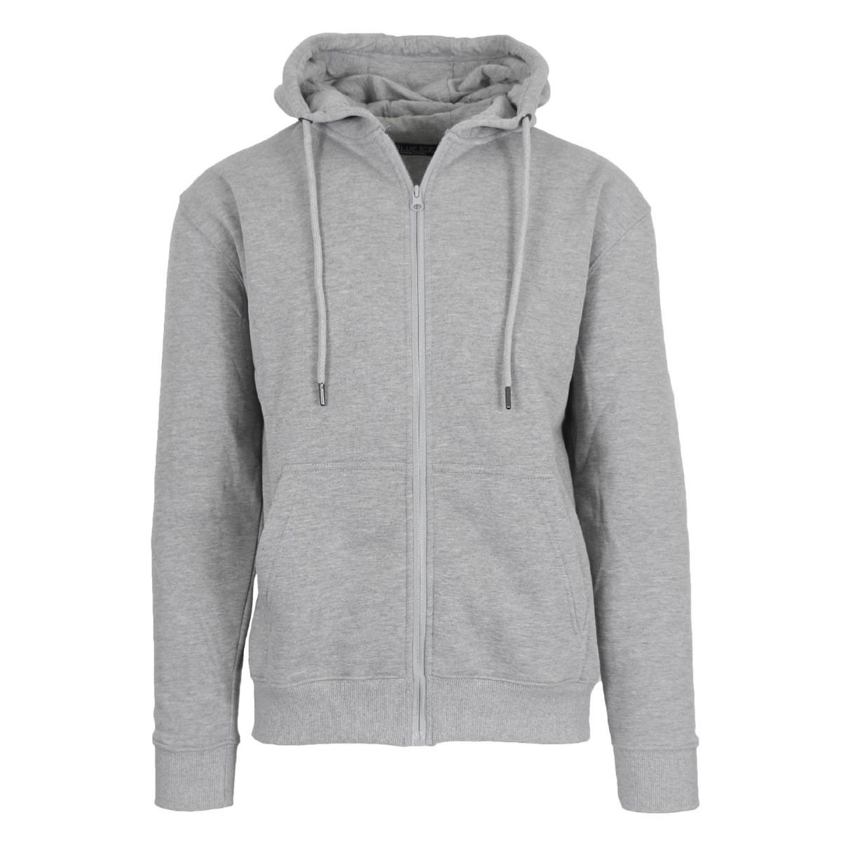 Wholesale Grey Zip-Up Hoodie: Full Zip, Size L - WSD