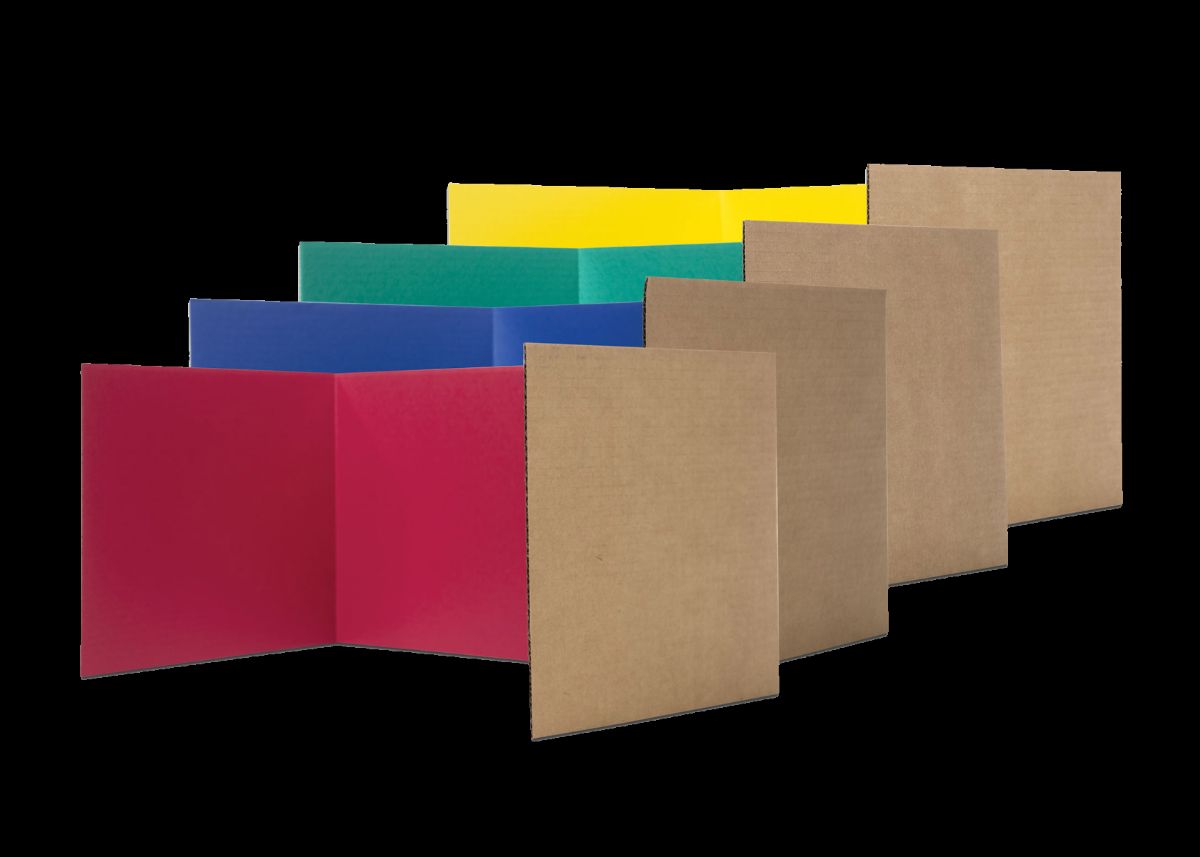 24 Pieces Color Assortment Corrugated Study Carrels, 12" X 48", Red ...