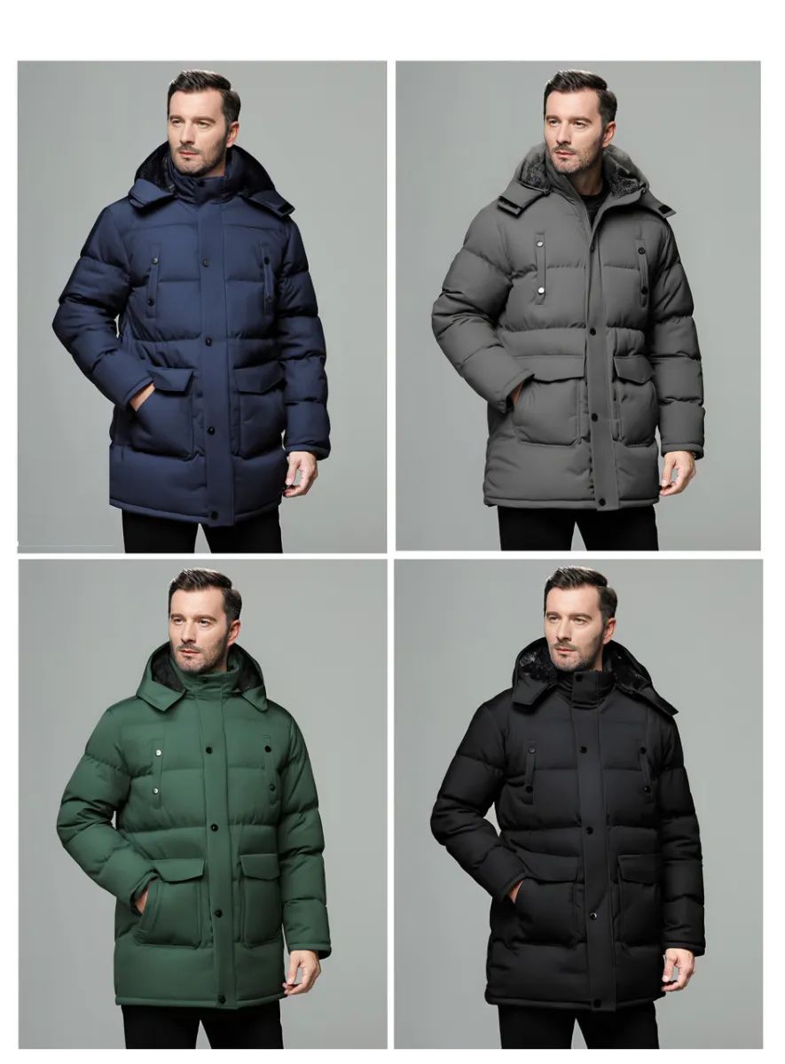 Mens Parka Jacket Fur Lining Solid Asst Colors Package B - SB