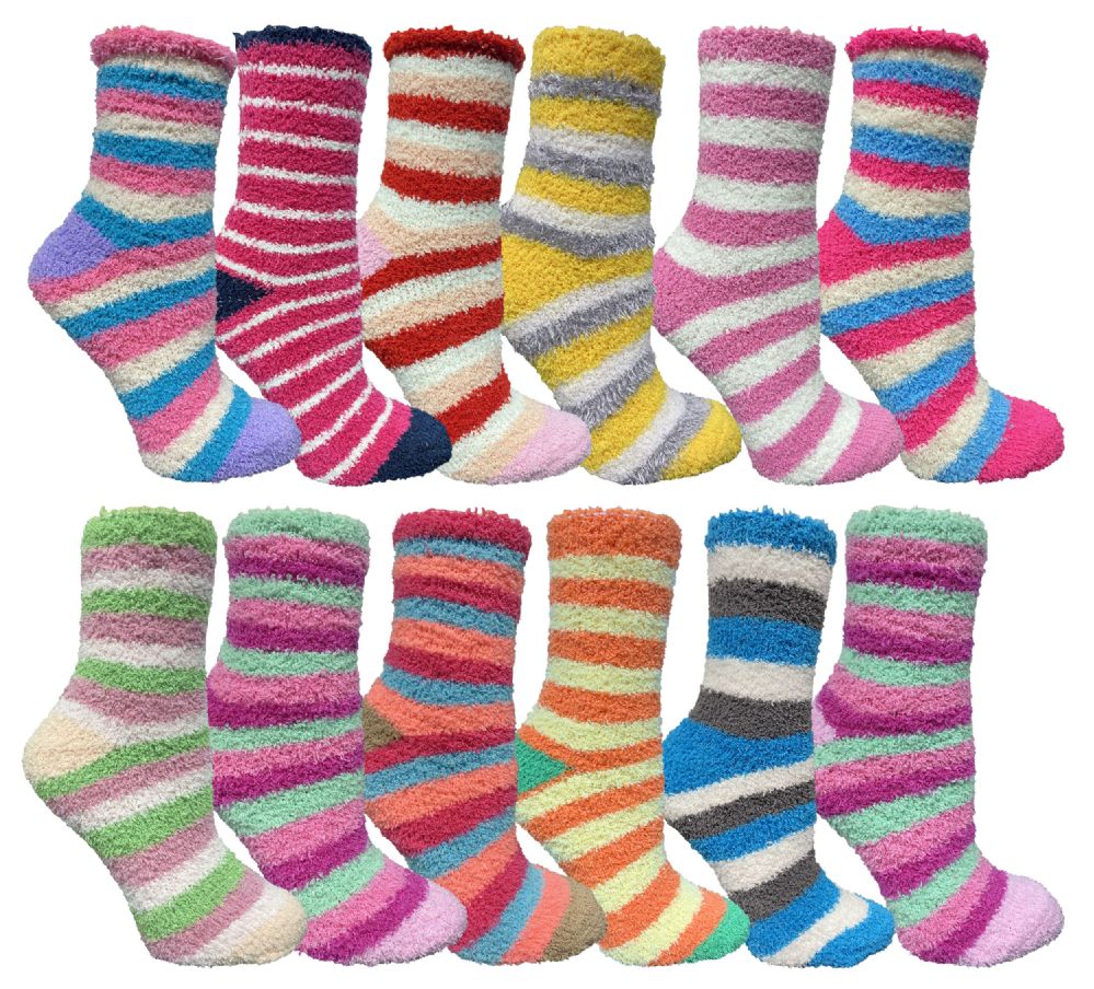 120 Wholesale Yacht & Smith Women's Fuzzy Snuggle Socks , Size 9-11 ...