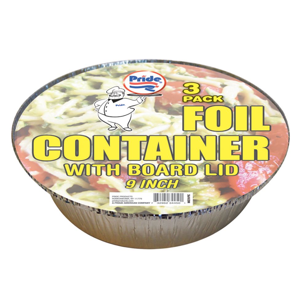 36 Wholesale Pride Aluminum Container 9 In 3 Pk With Board Lid - WSD