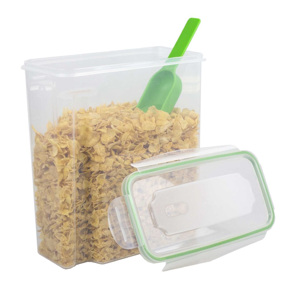 4 Wholesale Home Basics 4-Sided Locking Plastic Cereal Storage ...