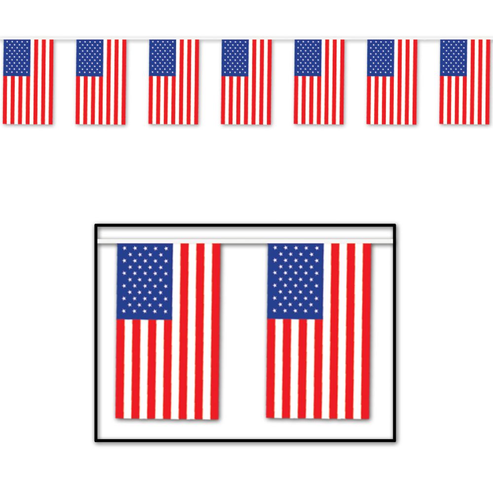 12 Pieces American Flag Pennant Banner - Party Banners - at ...