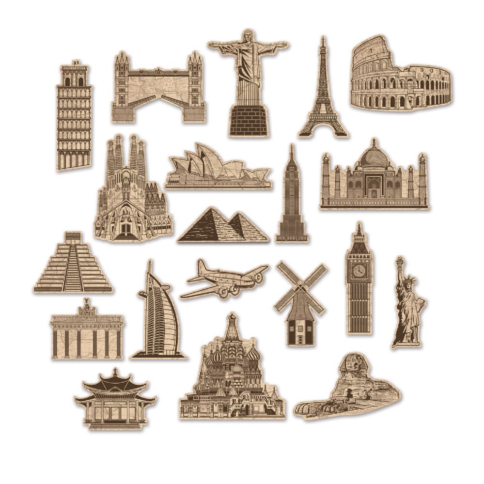 12 Pieces Around The World Cutouts - Hanging Decorations & Cut Out - at ...